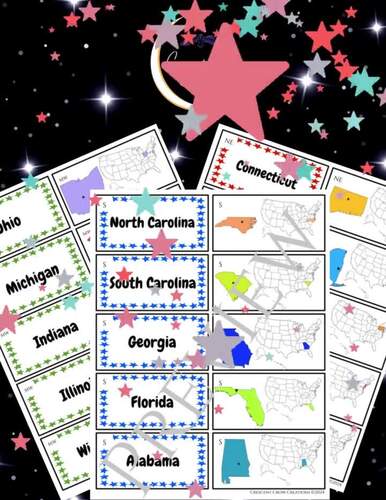 States, Borders, and Locations by Region Flashcards by Crescent Crow ...