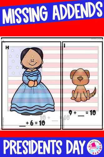 Addition within 10 Sums of 10 Presidents Day Activities First Grade