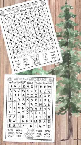 Winter Woodland Animal Wordsearch Pages - Vocabulary Skills Building ...