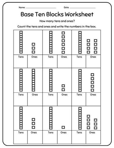 Place Value | Tens and Ones Math | Kindergarten Math Worksheet Activities