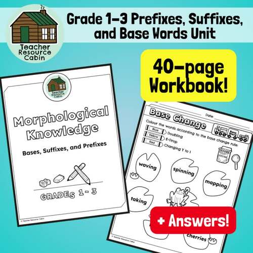 Grade 1-3 Prefixes, Suffixes, and Base Words Unit (Printable + Google ...
