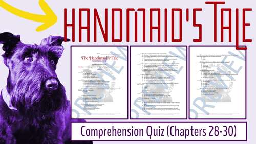 The Handmaid's Tale Chapters 28, 29 & 30 Quiz & Answer Key | Reading ...