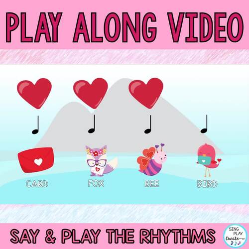 Valentine's Day Rhythm Activities LEVEL 1 : Google Apps Drag & Drop Slides