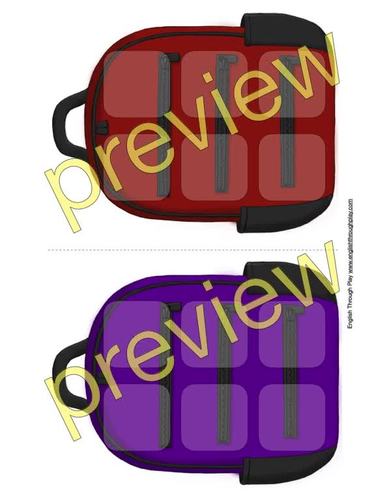 memory game - school supplies - be the first to fill the backpack