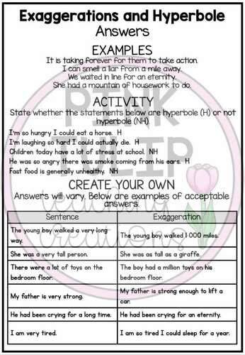 Exaggerations and Hyperbole - Persuasive Writing Worksheets | TPT