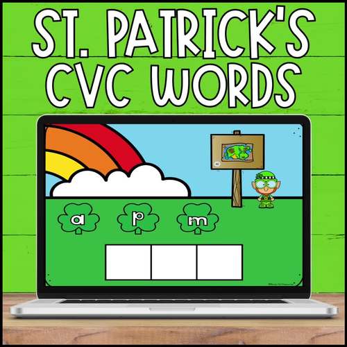 St. Patrick's Day CVC Words for Google Slides™ by Rhody Girl Resources