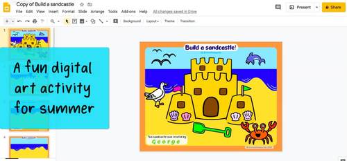 Build a sandcastle Google Slides Digital Art Activity by Emma the Teachie