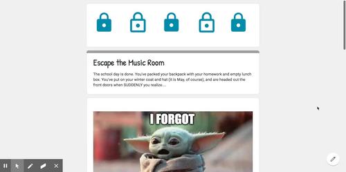 Virtual Music Escape Room -- "Escape the Music Room" -- Distance Learning