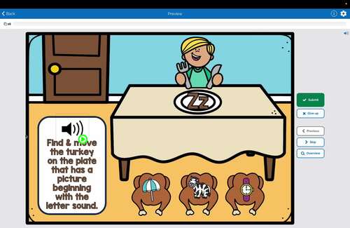 Thanksgiving Beginning Sounds Boom Cards Alphabet ABC Letter ...