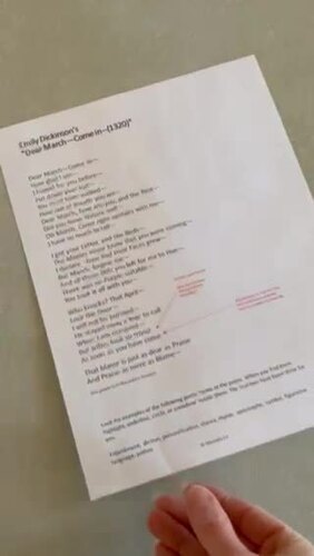 Painless Poetry! Teaching Emily Dickinson's "Dear March--Come in--(1320)"