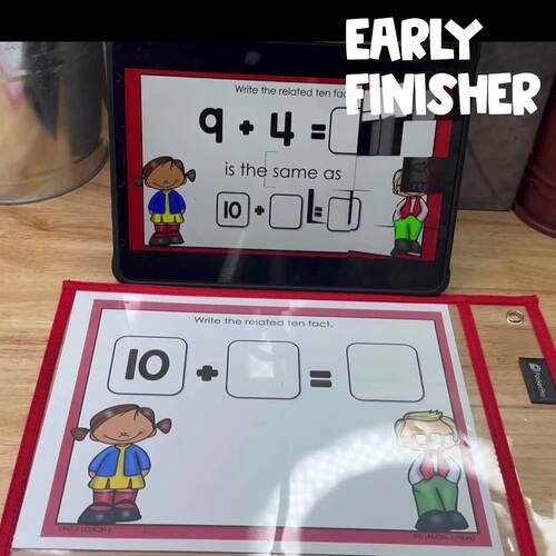 Related 10 Facts 1st Grade No Prep Early Finishers Activity Math Centers