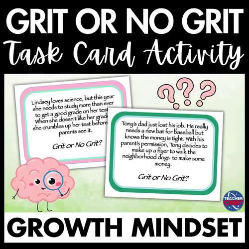 Grit & Growth Mindset Scenario Task Cards | SEL Critical Thinking ...