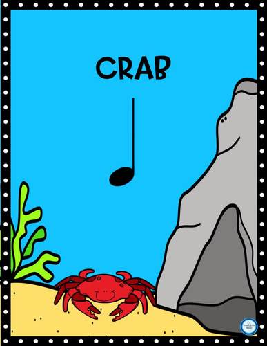 Ocean/Beach Rhythm Posters, Ti Ti, Ta, Elementary Music by TEACH KIDS MUSIC