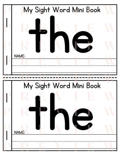 DOLCH Pre-K Sight Word Mini Flip Books 1 through 10 | Trace and Write ...