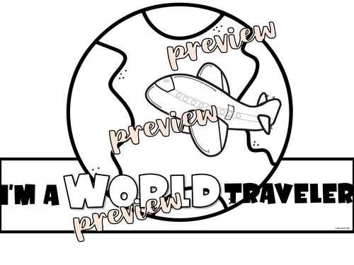 Holidays Around the World Companion Crown Hat Craft with Editable Suitcase