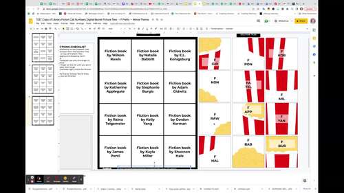 Library Skills -- Fiction Call Numbers Digital Secret Picture Tile Puzzles