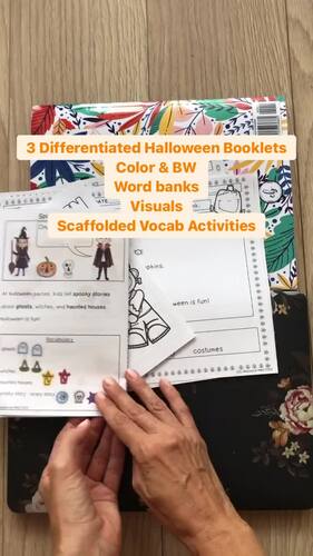ESL Halloween Activities Reading & Vocabulary Booklets Newcomers Beginners