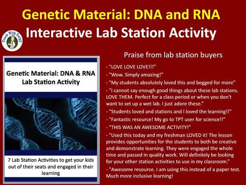 Genetic Material: DNA and RNA Lab Station Activity | 7 Hands-on Activities
