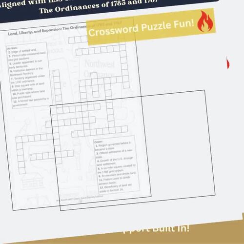 The Land Ordinances of 1785 and 1787 Puzzle Pack - HSS 8.3.2 | TPT
