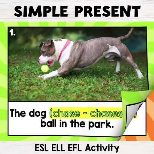 ESL Task Cards for Simple Present: Subject-Verb Agreement Practice
