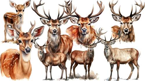 Watercolor Deer Clipart Set of 20 Files by ArtisticTimberStudio | TPT