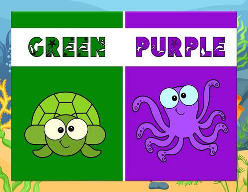 Ocean Themed Color Cards Posters by Three Little Kittens | TPT