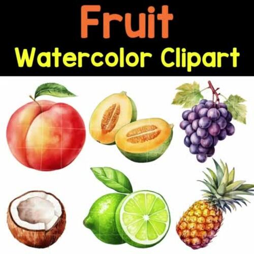Watercolor Fruits Clipart Collection by Cornerstone Teaching | TPT