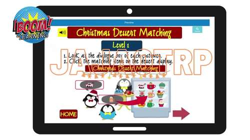 Christmas Dessert Matching - Boom Cards Distance Learning by jajaotrp