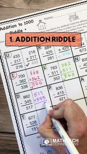 4th Grade Back to School Activities August Math Games, Worksheets, Project