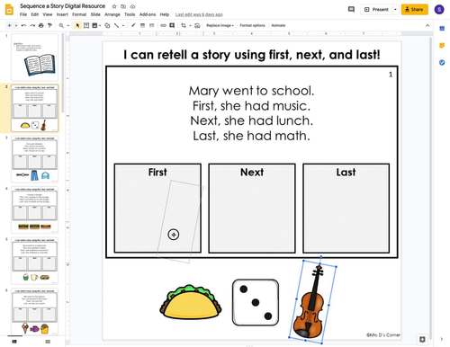 Sequencing a Story Digital Basics for Special Ed | Distance Learning