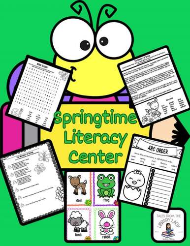Spring Literacy Center/Close Passage/ABC Order/Scoot/Comprehension/Word ...