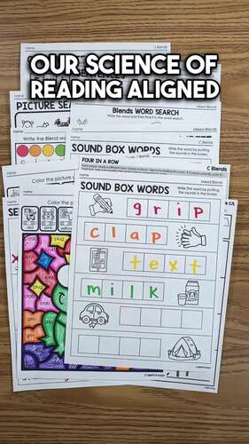 Blend Words No-Prep Worksheets for Kindergarten, Morning Work, Centers ...