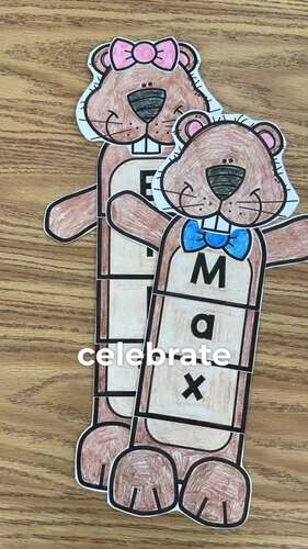 Groundhog Day Editable Name Craft & Activity for February Bulletin Boards