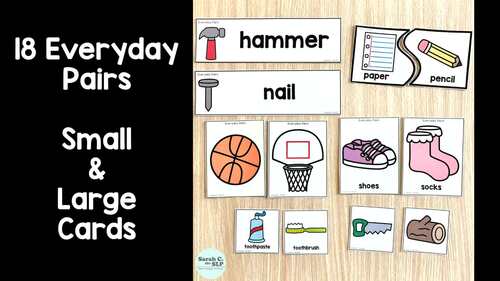 Everyday Pairs Vocabulary Activities for Language, Word Associations ...