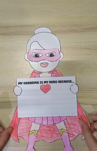 Grandparents Day Craft Super Hero Grandma Activities Writing Prompts ...