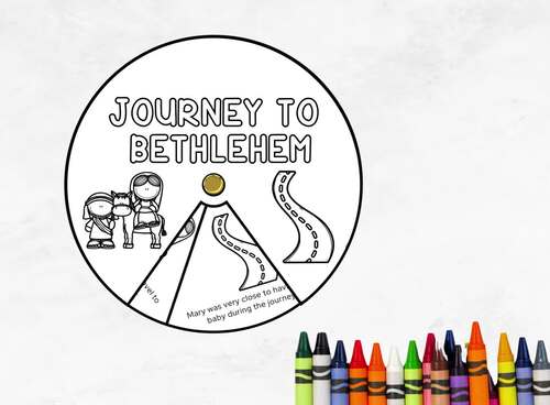 Journey to Bethlehem Christmas Bible Spinning Wheel Craft for Sunday School