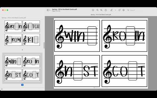Spring Music Notation Fill In The Blank | Task Cards by musicpluscoffee