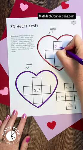 1st & 2nd Grade Math Review Worksheets Crafts Activities February Math ...