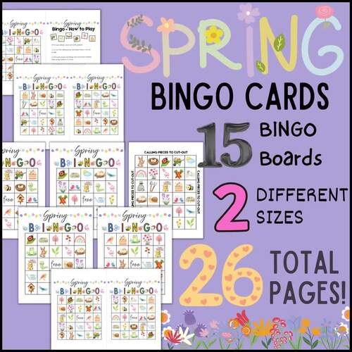 Spring Bingo Game for Kids, Spring Party Game, Classroom Activity ...