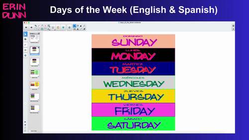 Bilingual "Days of the Week" Interactive Activity for SMARTnotebook