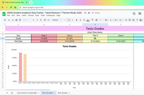 Digital Student Grade Data Tracker, Student Assessment Progress Sheet ...