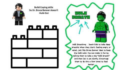 Lego Hulk Coping Skills Bundle Autism, ODD, ADHD, Anger, Therapy