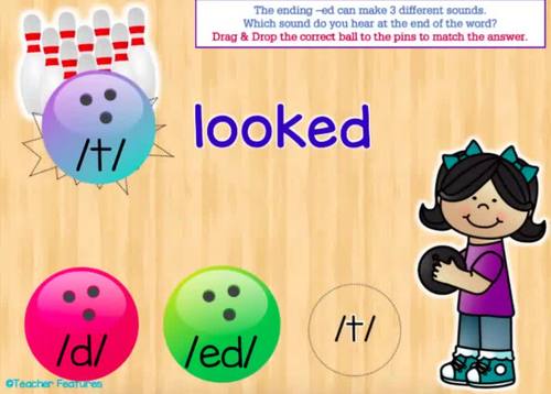 BOOM CARDS 3 Sounds of –ed INFLECTIONAL ENDINGS by Teacher Features