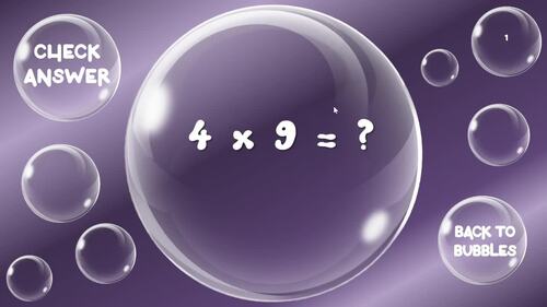 Multiplication Facts 4s, 5s, 6s Bubble Game for PowerPoint | TPT