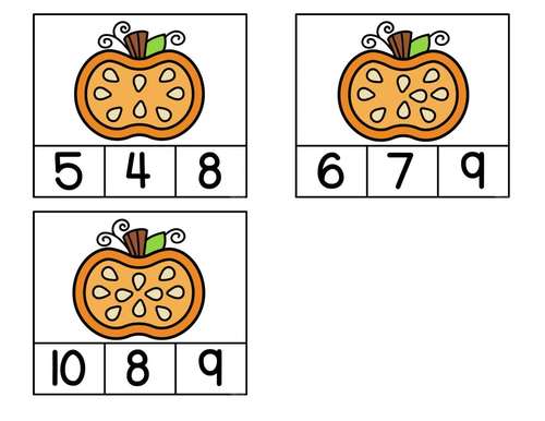 Counting to 10 | Fall Clip Cards by E is for Erica | TPT