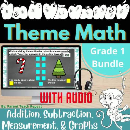 1st Grade Digital Math Activities BUNDLE Addition Subtraction Measuring ...