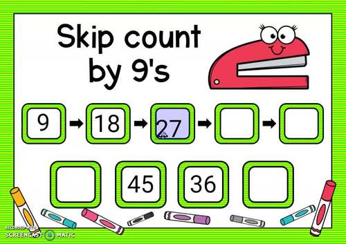 Skip Counting by 9 Boom Cards™ Distance Learning Multiplication | TPT
