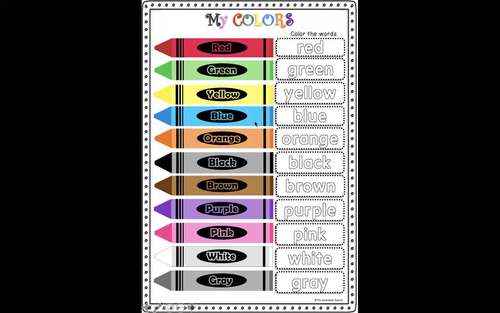 Color Words Posters and Printables | IDENTIFYING COLORS | TPT