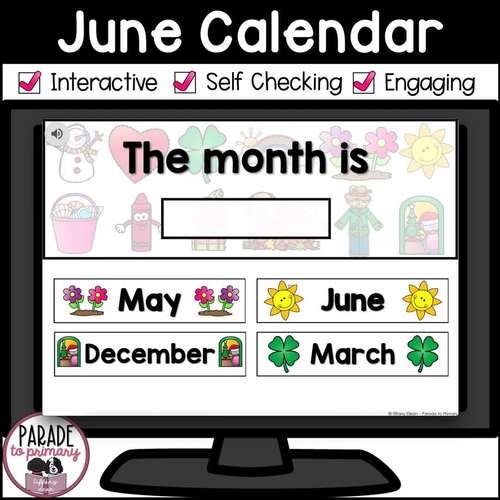 DIGITAL CALENDAR - June - Google Slides- Circle Time- Morning Meeting