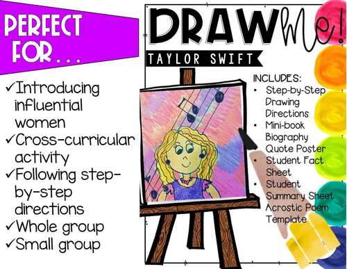 Draw Me! Taylor Swift Directed Drawing | Women's History Month | TPT